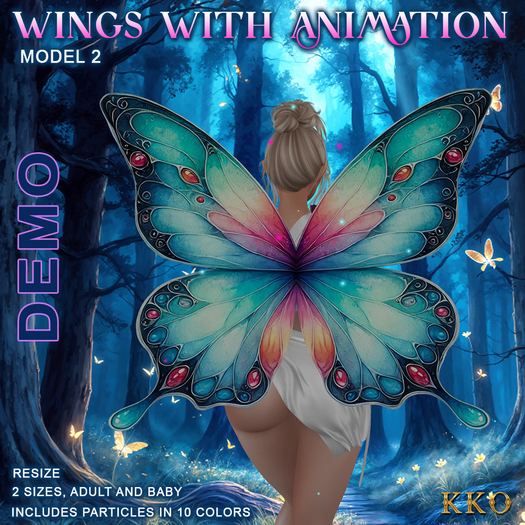 Second Life Marketplace - [KKO] Wings with animation - Model 02 DEMO